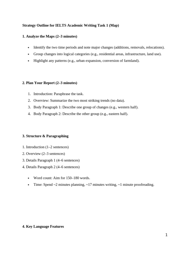 IELTS Map Writing Strategy Guide | PDF | Sentence (Linguistics) | Grammar