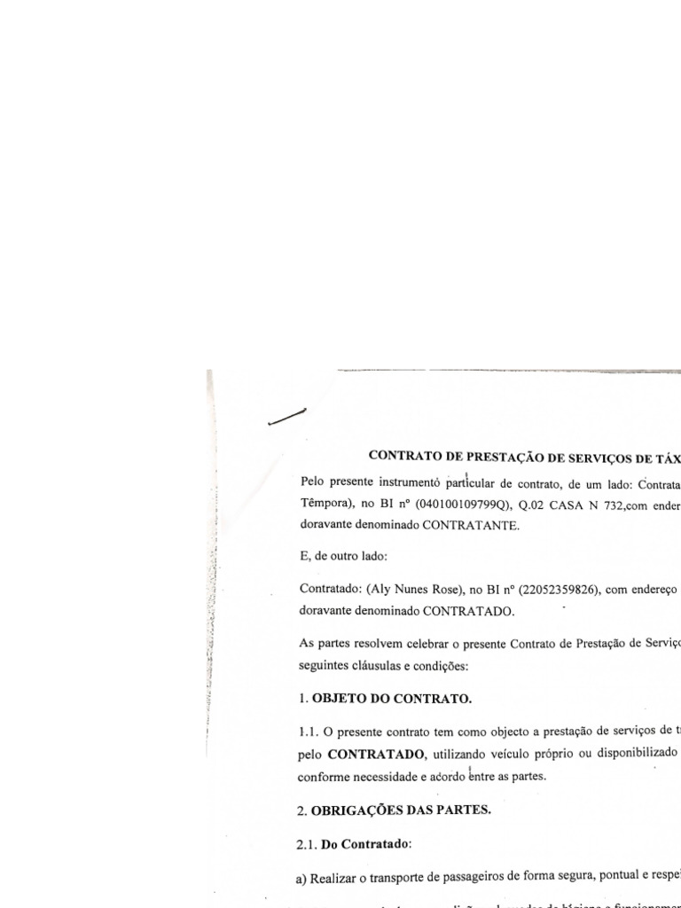 Contrato Taxi | PDF