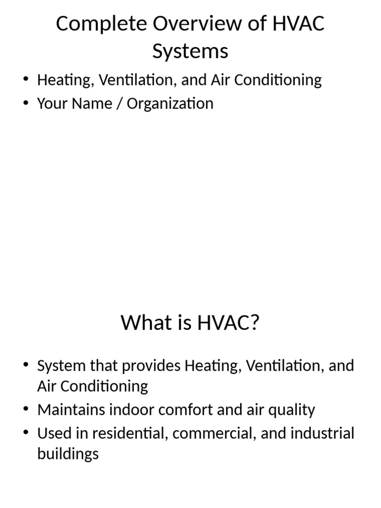 Complete HVAC Overview Presentation | PDF