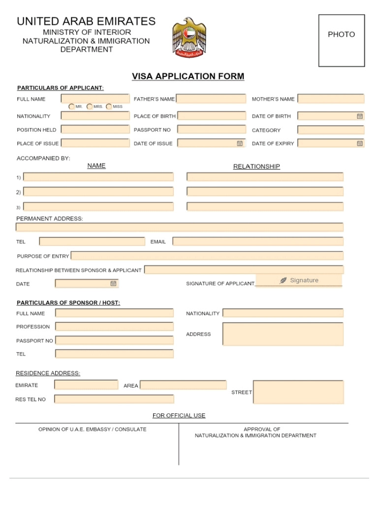 UAE Visa Form 200727 | PDF