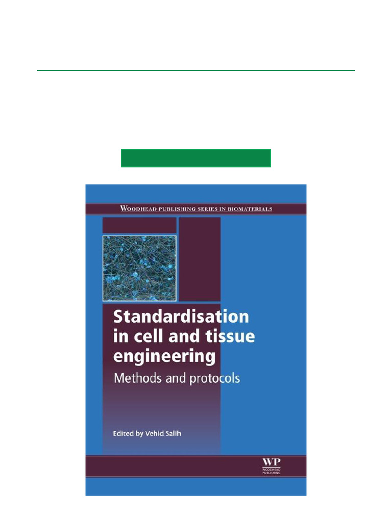 Standardisation in Cell and Tissue Engineering Methods and Protocols Entire PDF Ebook | PDF ...