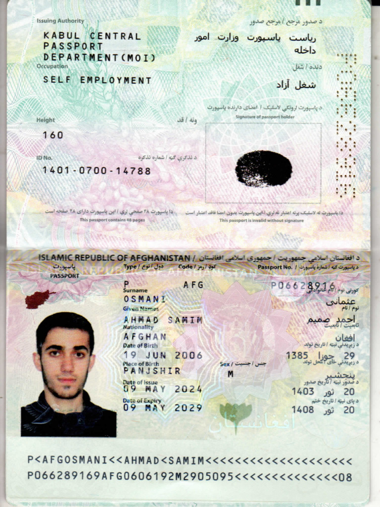Ahmad Samim - Passport | PDF
