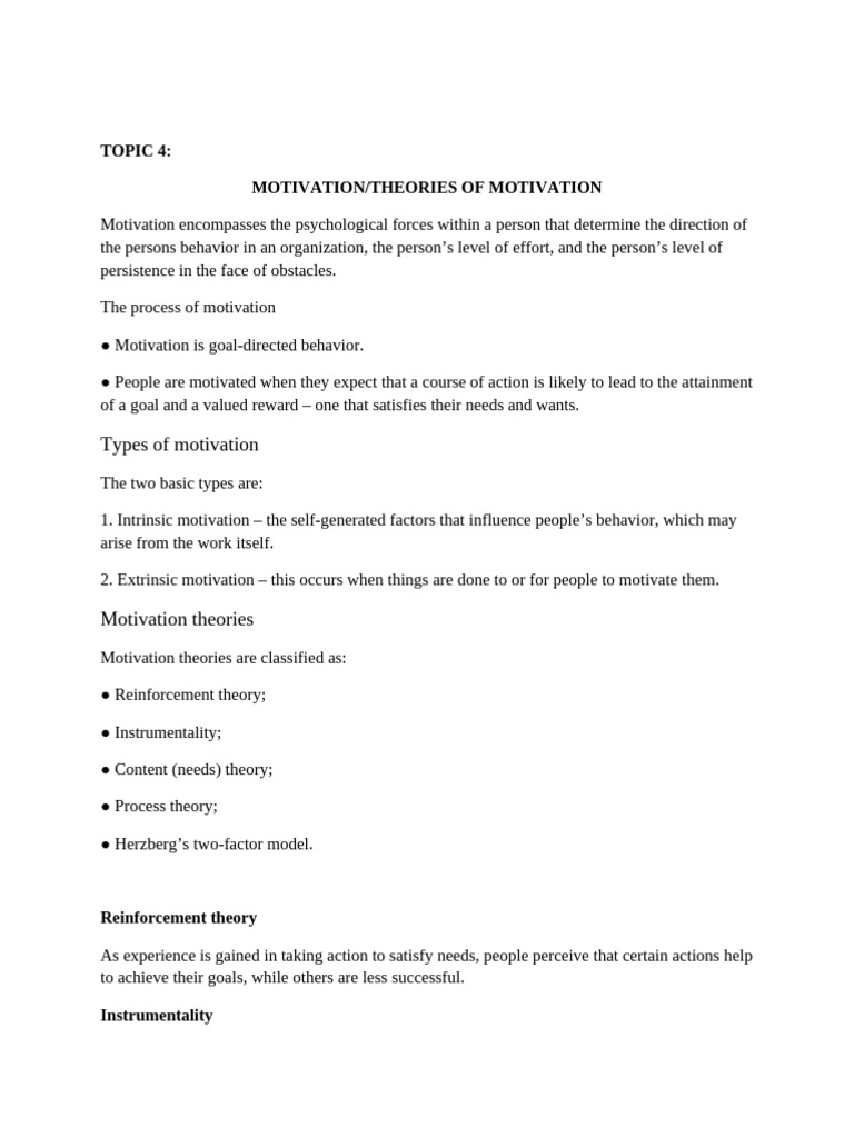 TOPIC 4 - MOTIVA-WPS Office | PDF | Motivational | Motivation