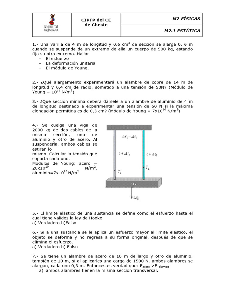 M2.1 Young y Hook | PDF | El módulo de Young | Ingeniería mecánica