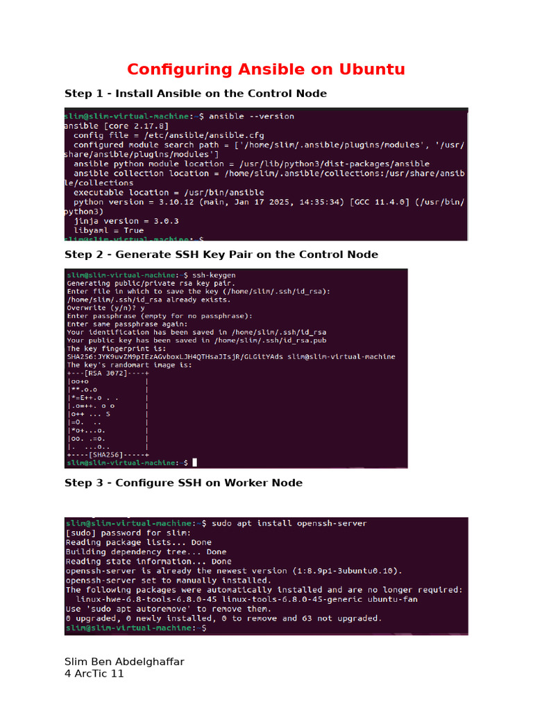 Configuring Ansible On Ubuntu | PDF
