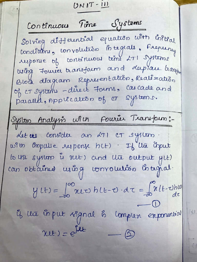 Signals & Systems - Notes - Manikandan - Unit III | PDF