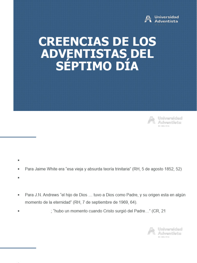 Creencias Adventistas | PDF | Iglesia Adventista del Séptimo Día | Biblia