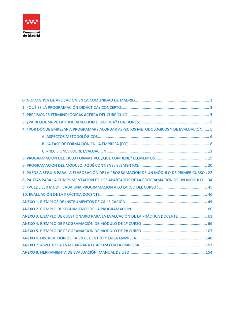 Orientaciones para El Diseño de Programaciones Didácticas en FP 2024-1-1 | PDF | Evaluación ...