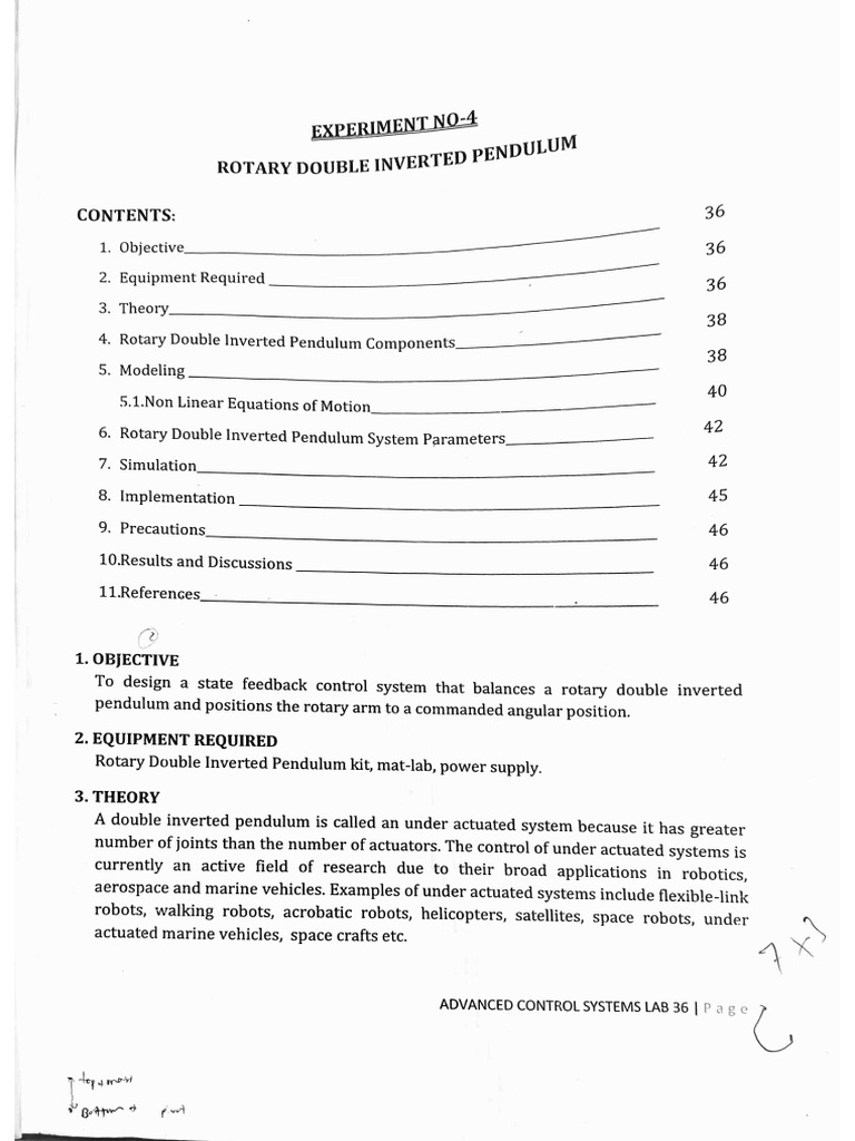 Double Inverter Pendulum | PDF