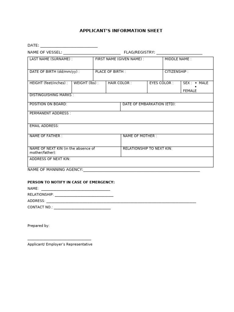 Information Sheet | PDF