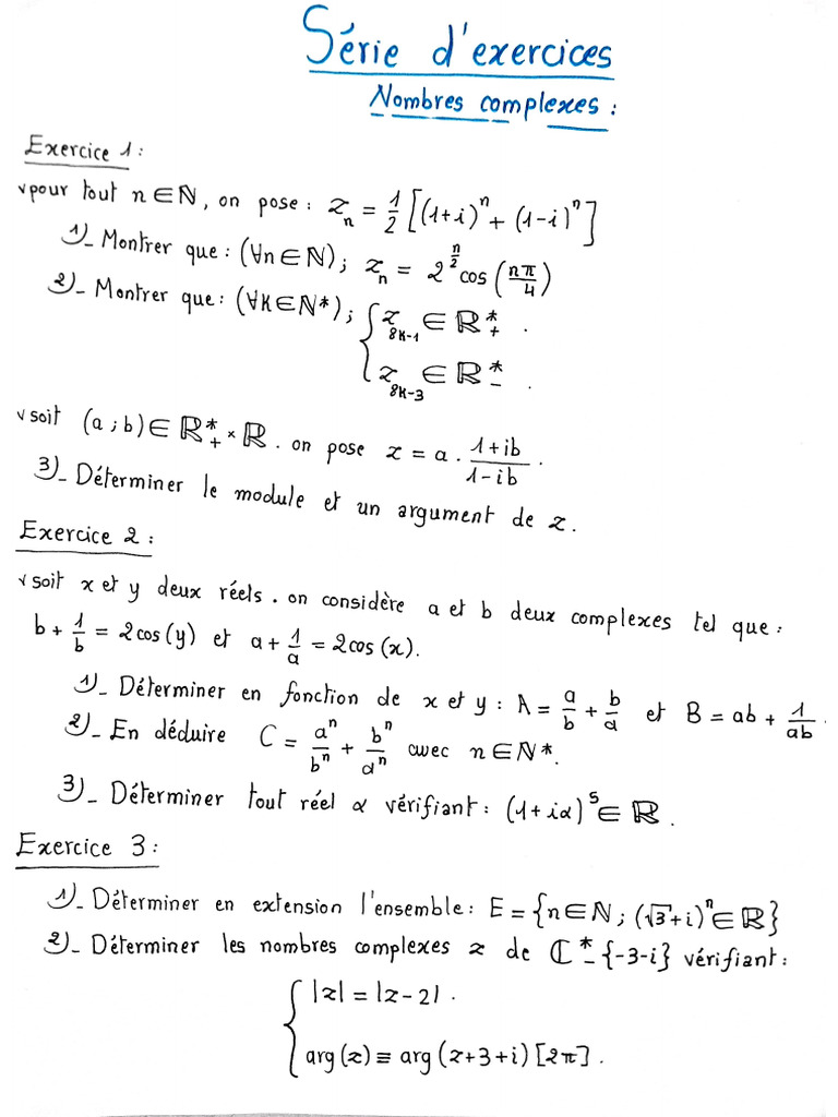 NombresComplexe 2bac SM | PDF