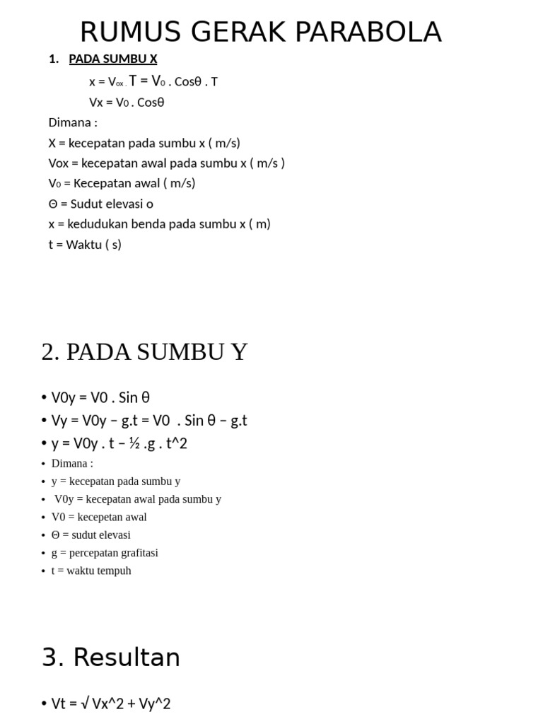 Rumus Gerak Parabola | PDF