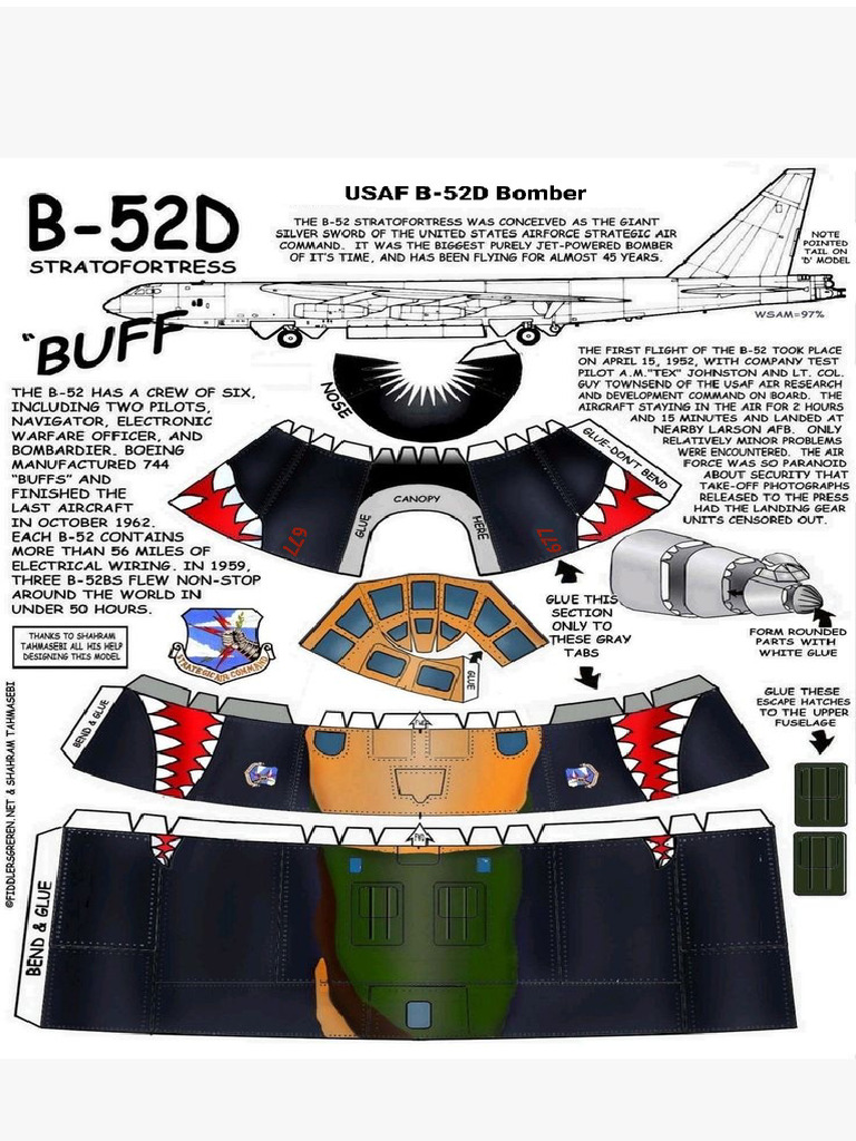 B-52 Stratofortress Papercraft Guide | PDF | Boeing B 52 Stratofortress ...