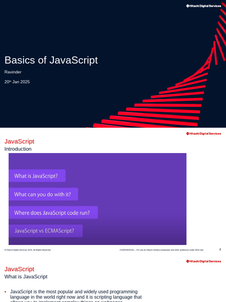 Basics of JavaScript - Ravinder Kalakanti | PDF | Java Script | Data Type