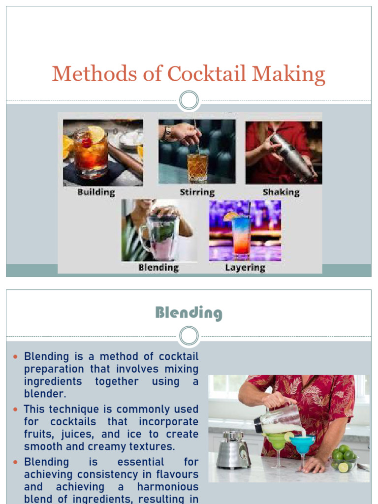 Methods of Cocktail Making | PDF | Drink | Cocktails