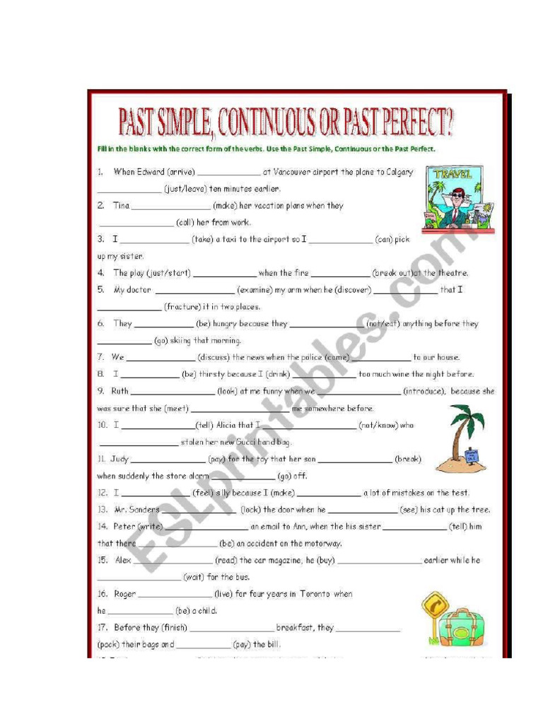 past perfect exercise | PDF