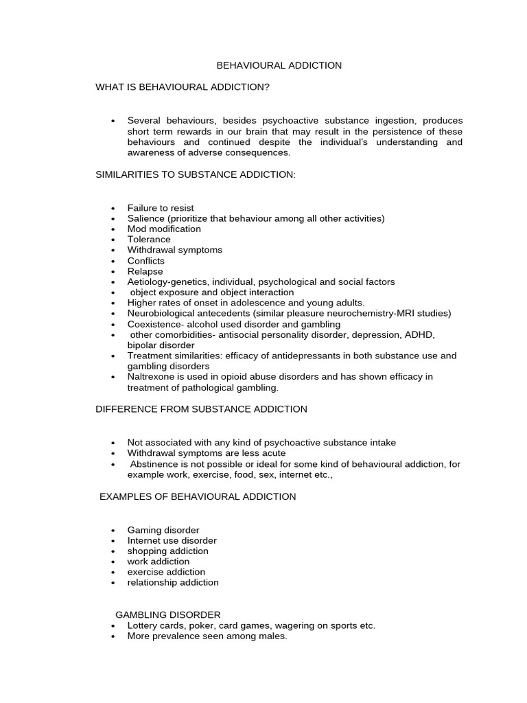 Understanding Behavioral Addiction | PDF | Problem Gambling | Mental ...