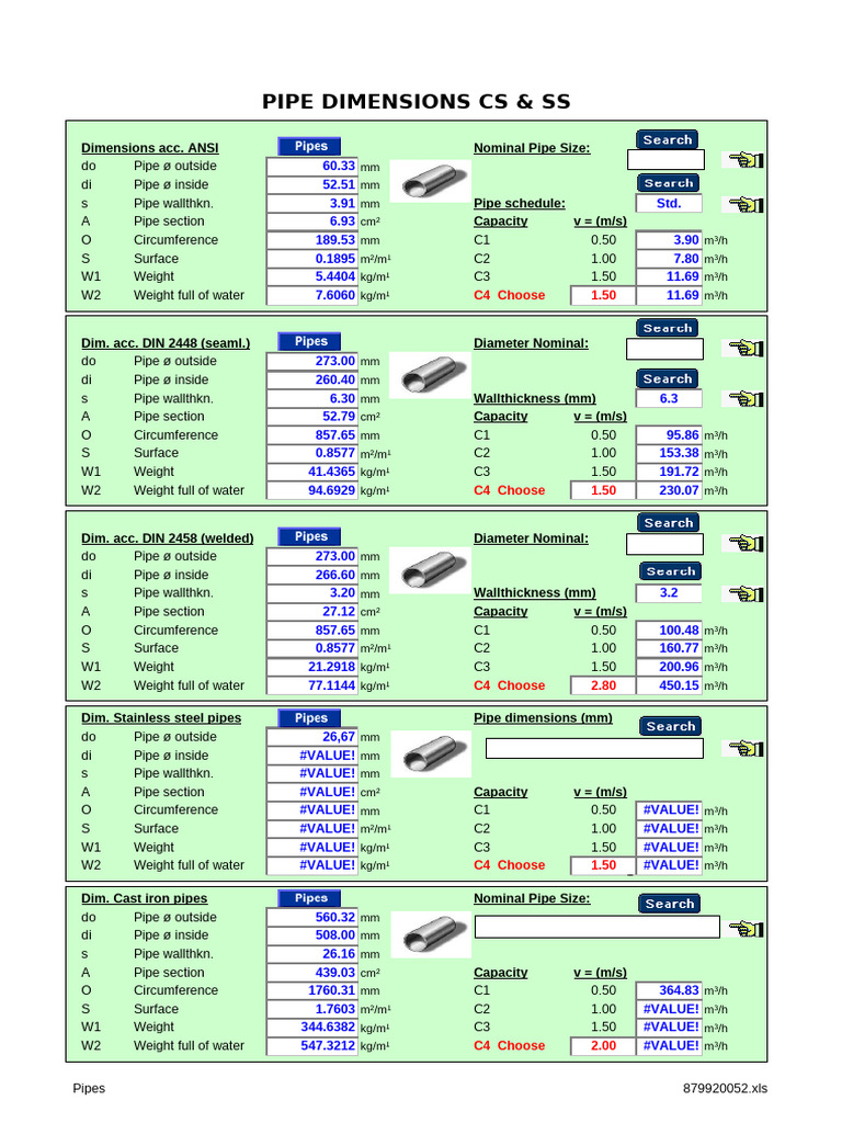 Dim. of Pipes, Flanges and Fittings | PDF | Plumbing | Building Materials