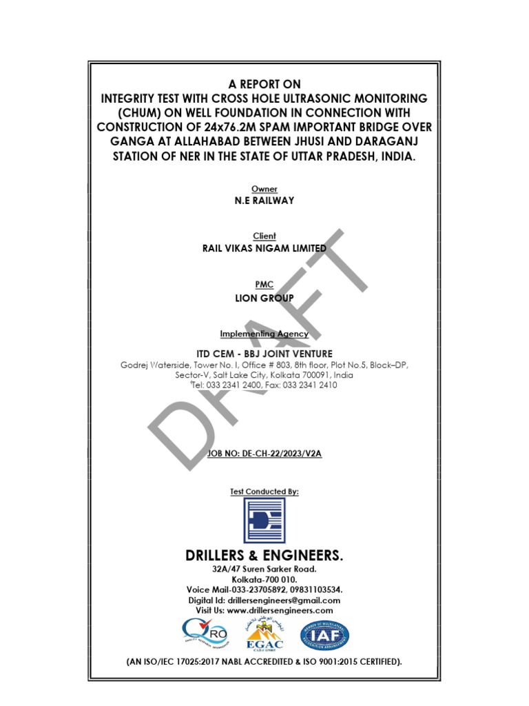 W15-Csl-Report - Praygraj Rail Bridge-V1 - Ams | PDF | Concrete