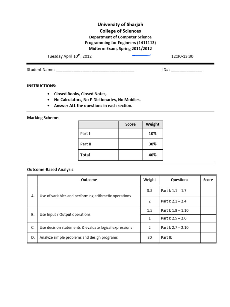 Midterm Exam Solution Ranim | PDF | Computer Programming | Computing