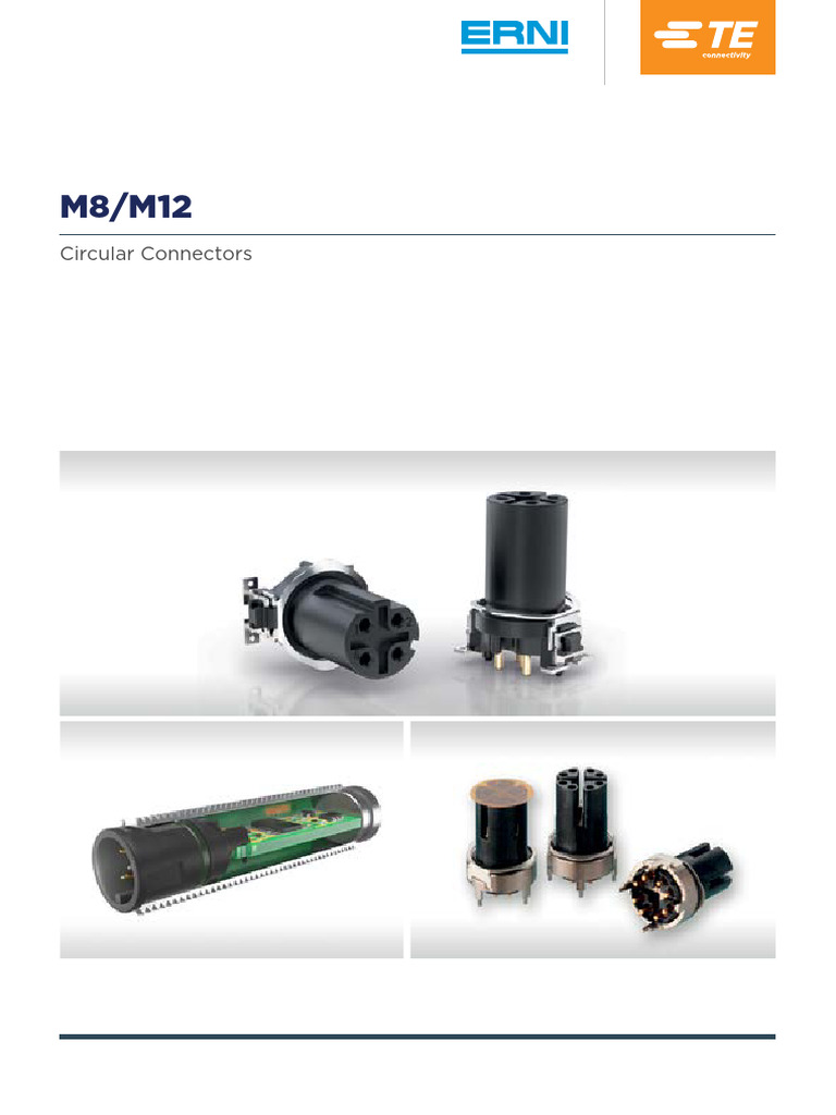 ENG DS Erni-M8-M12-Datasheet 2211 | PDF | Electrical Connector | Printed Circuit Board