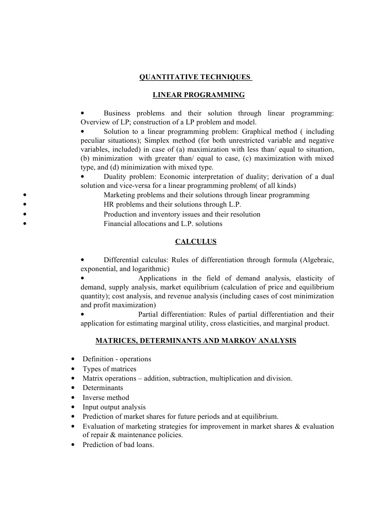 Quantitative Techniques | PDF | Linear Programming | Mathematical Optimization