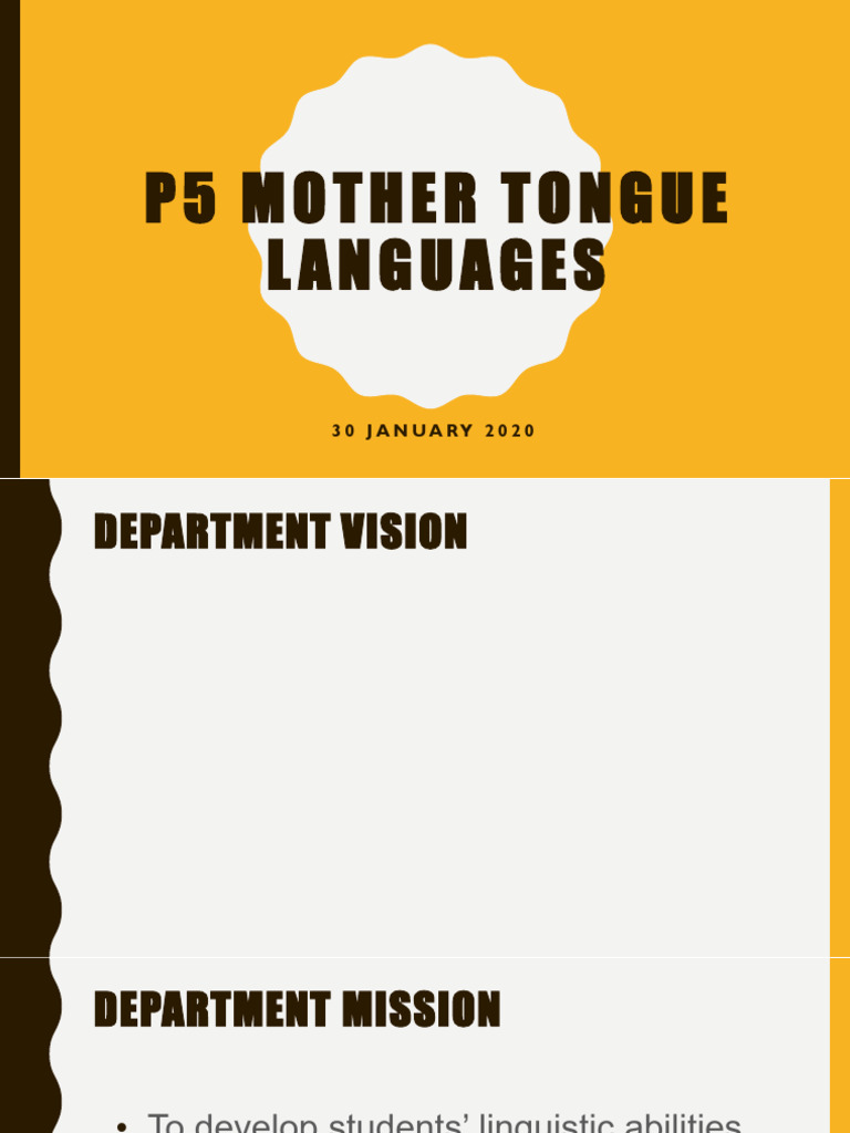 Primary 5 Briefing Slides - MTL | PDF | First Language | Human Communication
