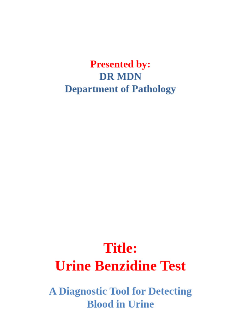 Benzidine Test | PDF