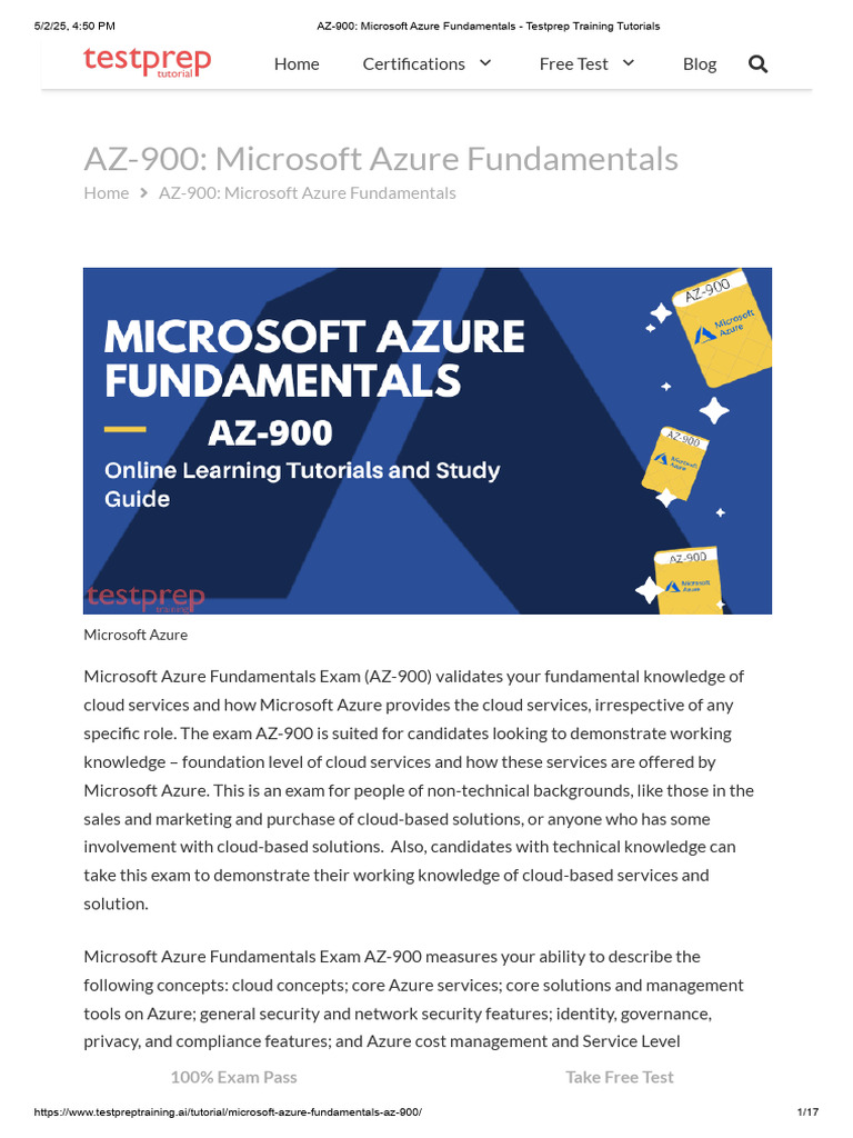 WWW - Testpreptraining.ai-Az-900 Microsoft Azure Fundamentals Tutorials ...