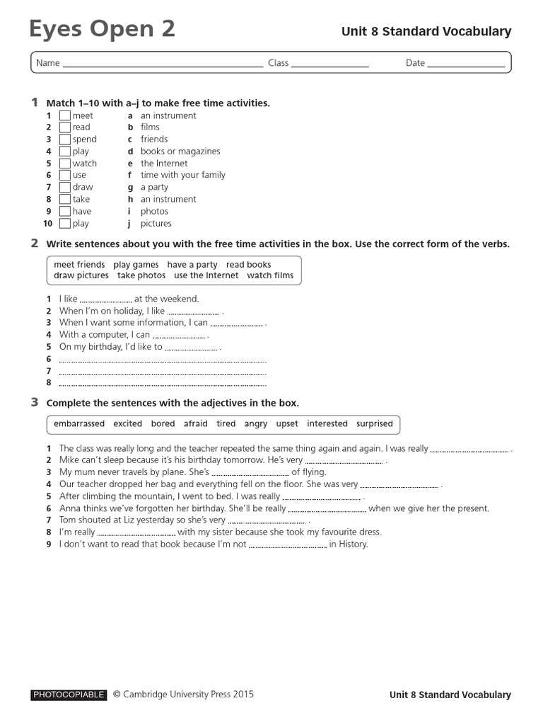 Unit 8 - Vocabulary Standard | PDF