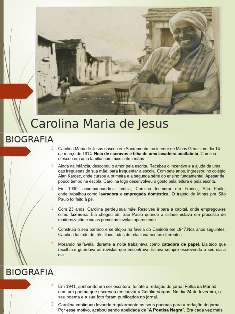 Biografia Carolina Maria de Jesus | PDF