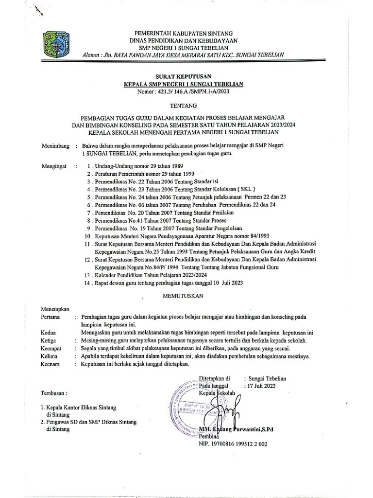 SK Ganjil 20232024 | PDF