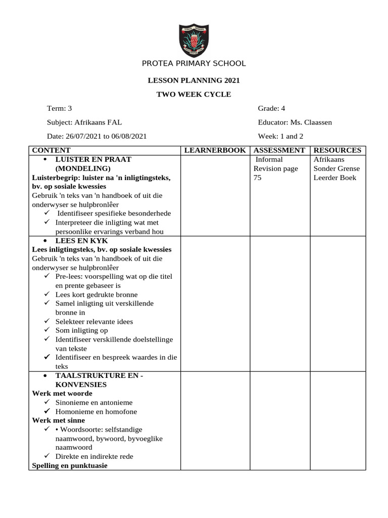 Lesson Planning Math | PDF
