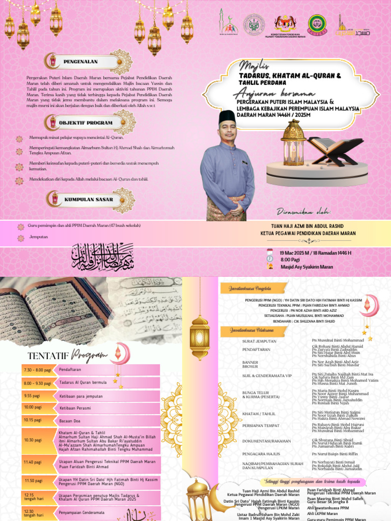 Majlis Khatam, Tadarus Dan Tahlil Ppim 2025 | PDF