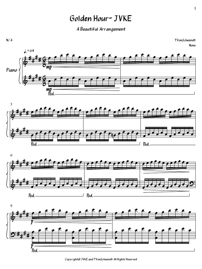 Golden Hour Piano Sheet Music PDF | PDF