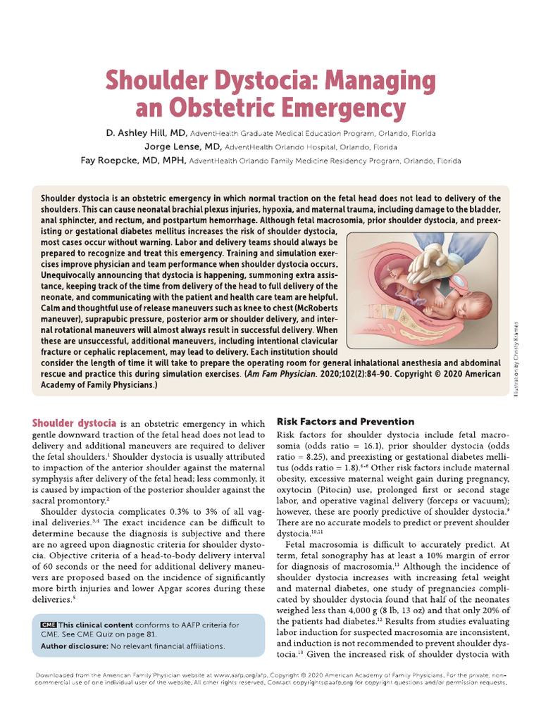 Shoulder Dystocia Managing | PDF