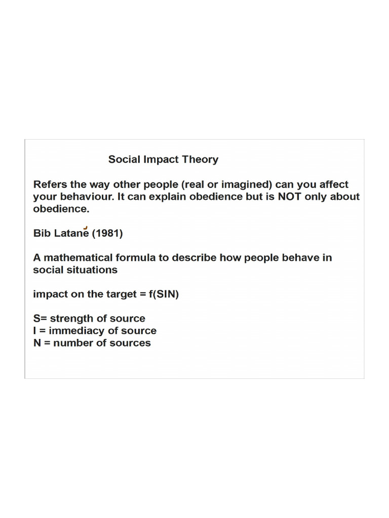 Social Impact Theory Summary | PDF
