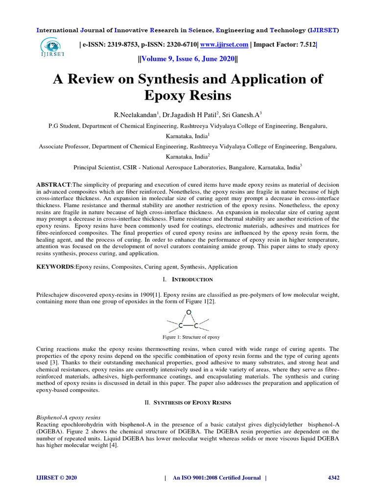 Epoxy Resin - Int. J Innov. Res. Sci. Eng. Technol. 2020 | PDF | Epoxy | Nanocomposite