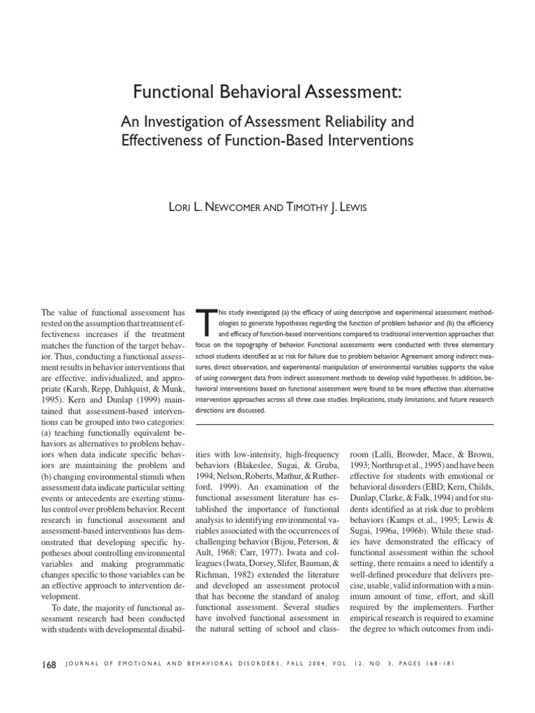 Functional Behavioral Assessment | PDF | Attention | Teachers