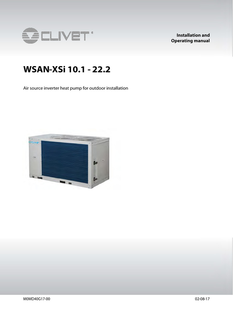 Installatie en Onderhouds Manual WSAN XSi | PDF | Heat Exchanger | Pump