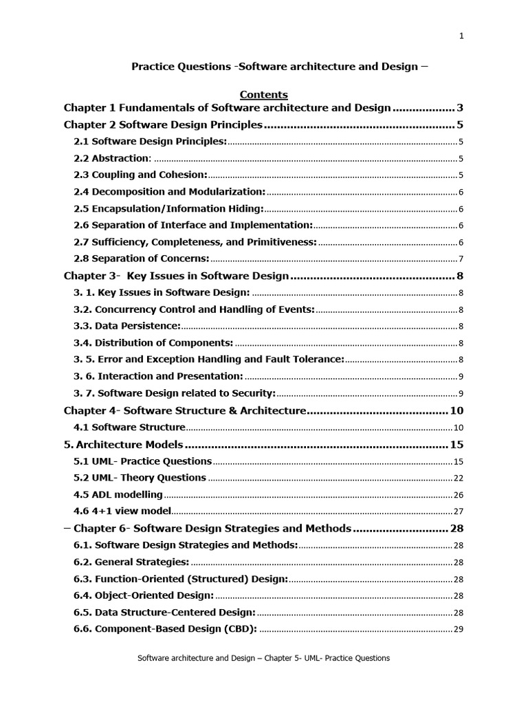 Practice Questions - BICT SOFTWARE ARCHITECTURE AND DESIGN | PDF | Use Case | Software Architecture