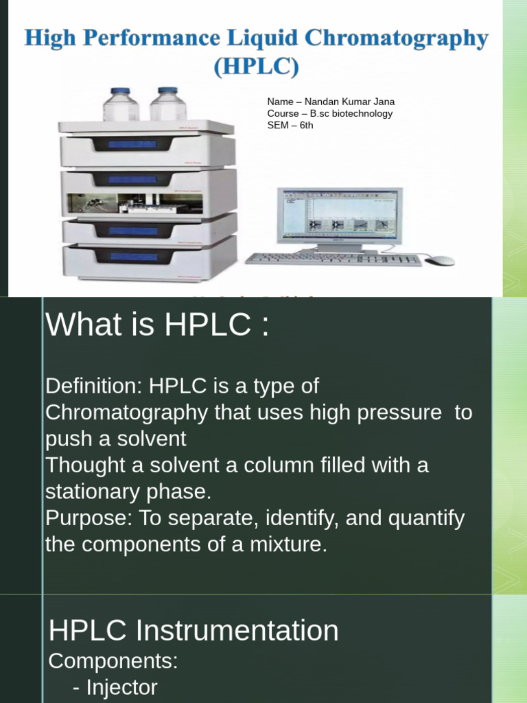 Bio - Analytical Tools (HPLC) | PDF