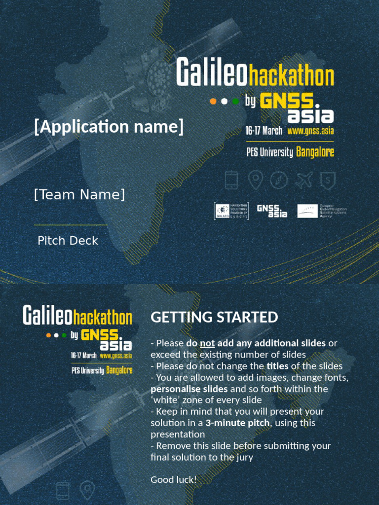 Galileo Hackathon by GNSS - Asia Pitch Deck Template | PDF