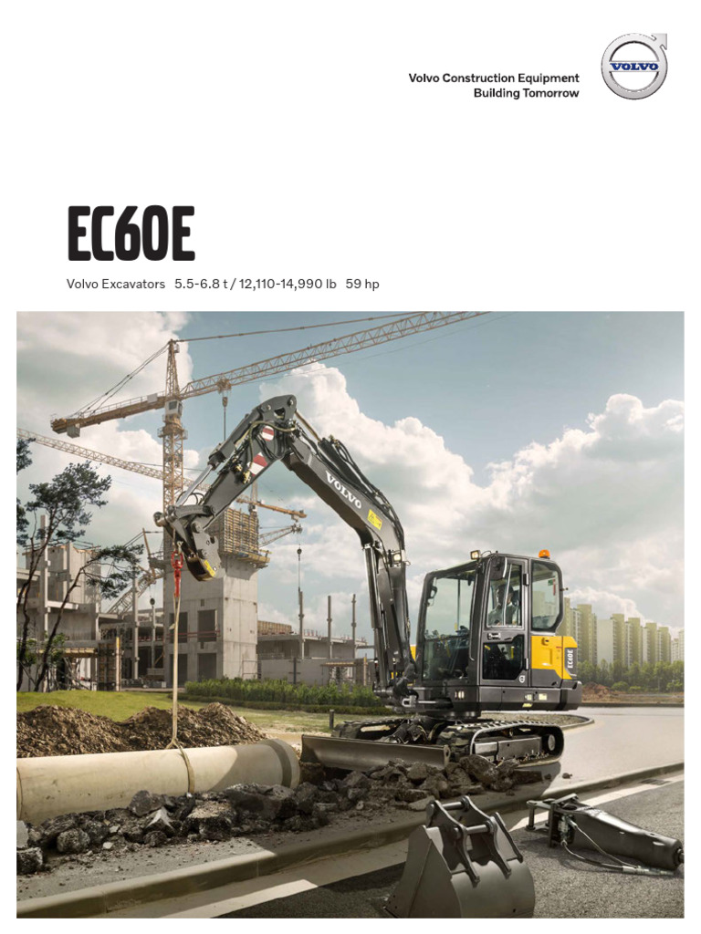 Mini Excavator Volvo EC60E | PDF | Horsepower | Engines