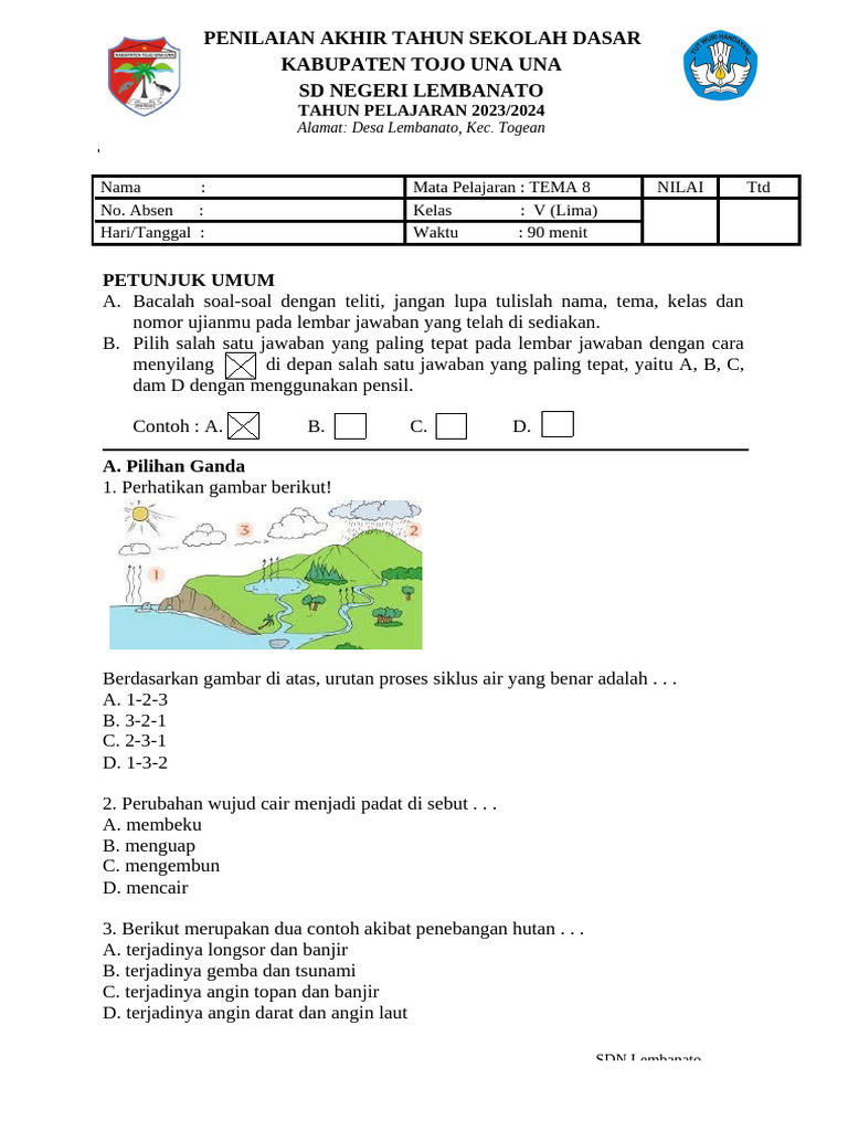 Soal PAT Tema 8 | PDF