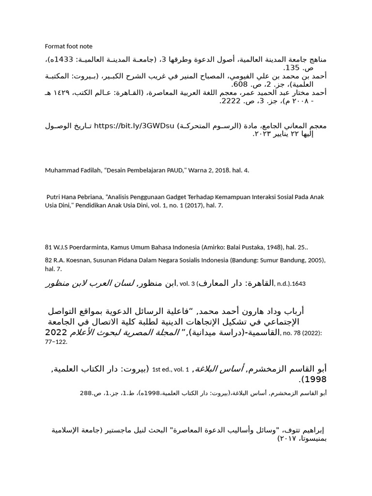 Format Foot Note | PDF