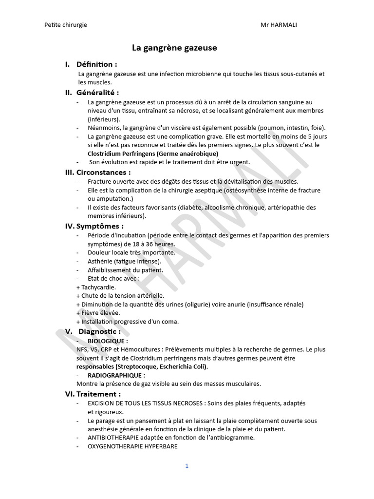 Comprendre la gangrène gazeuse | PDF | Médecine clinique | Maladies et ...