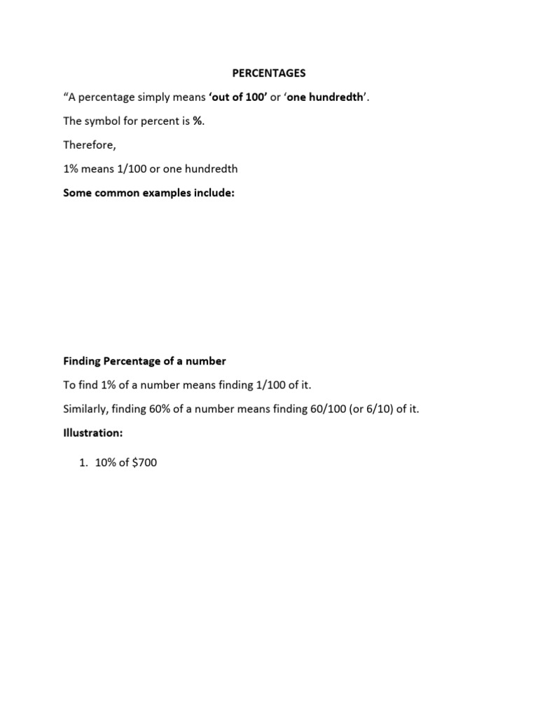 Simple Percentages 2 Pdf