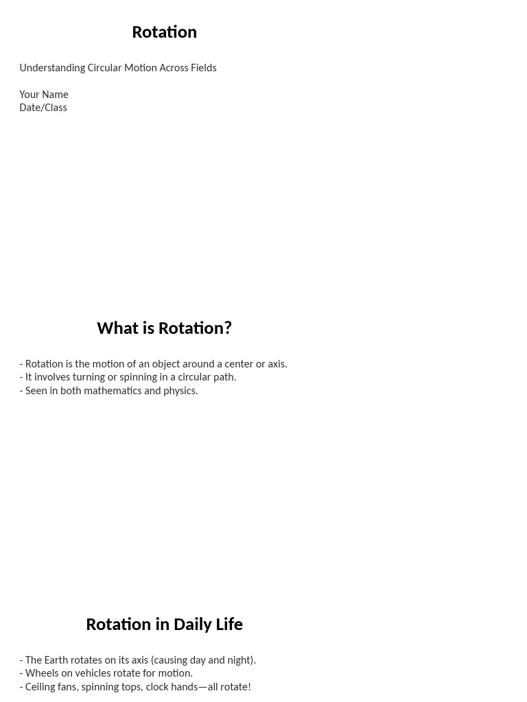 Rotation Presentation Modern Minimalist | PDF