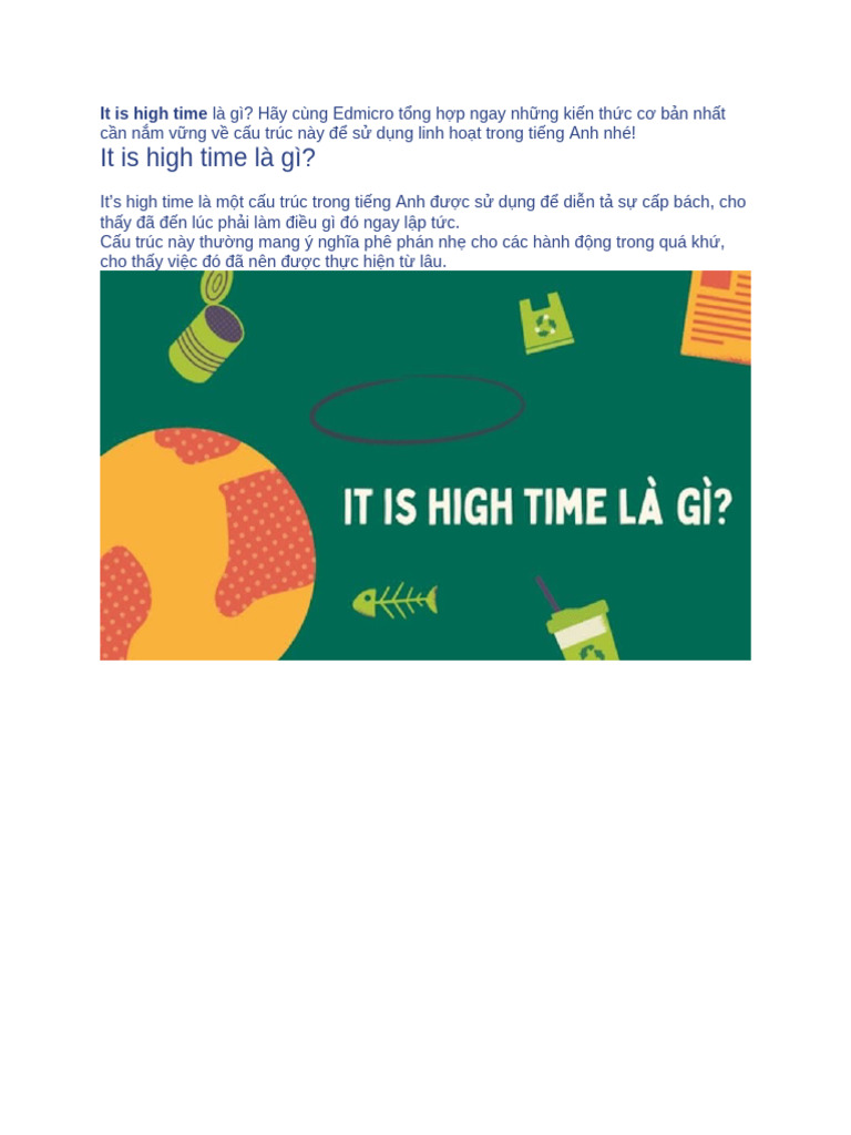 It Is High Time | PDF
